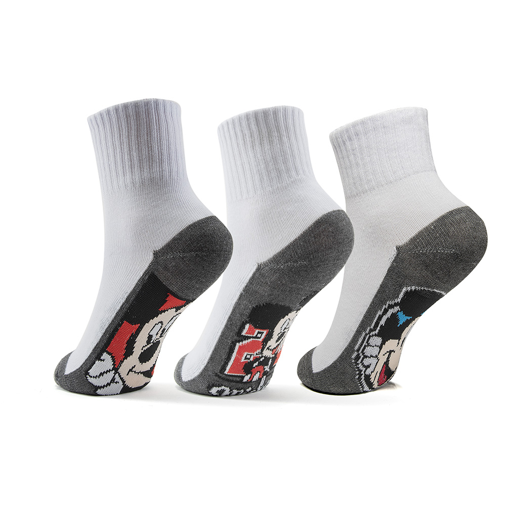 Mp 001 ขาวพื้นเทา ลายมิกกี้เมาส์ Socksy